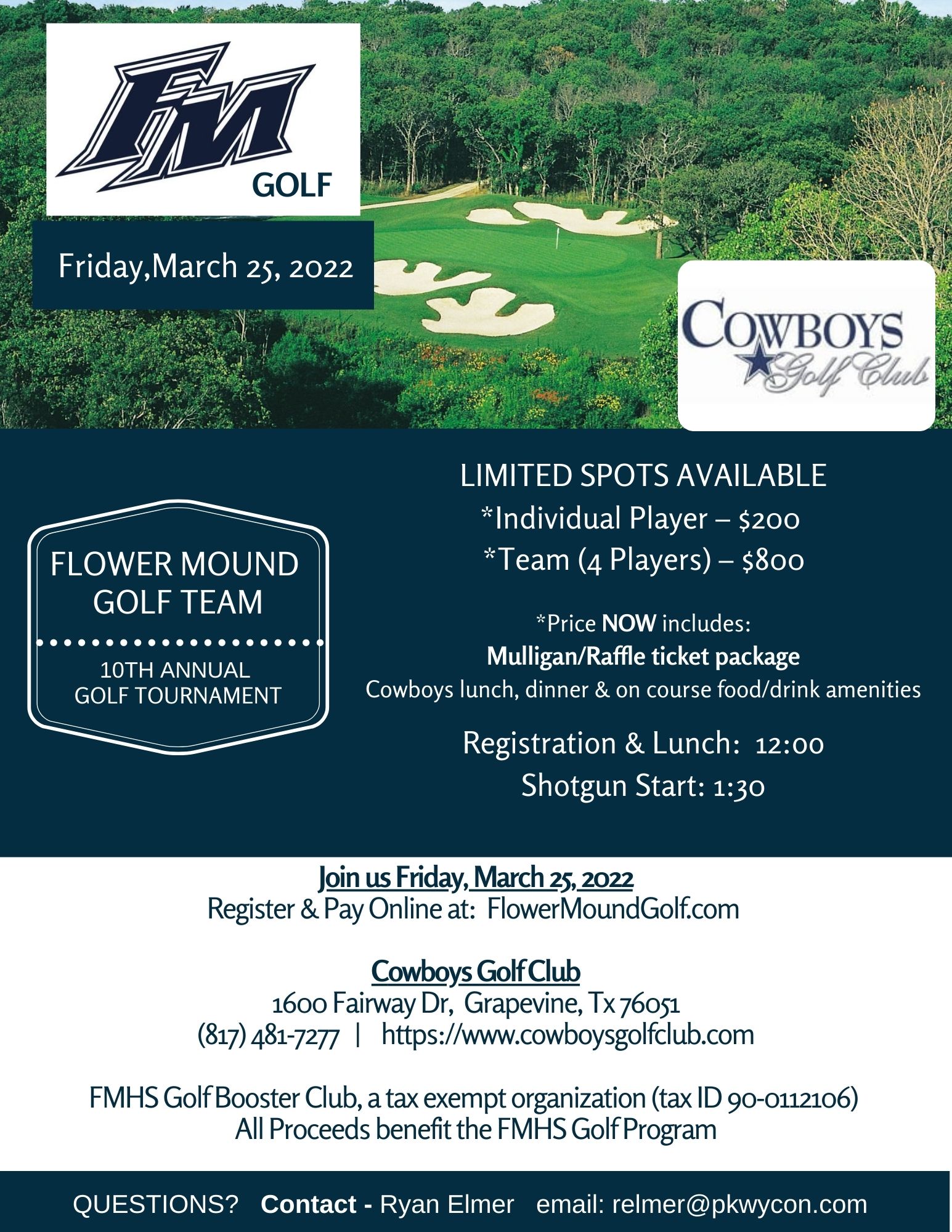 Please contact Tournament Director, Ryan Elmer, with any questions at ...